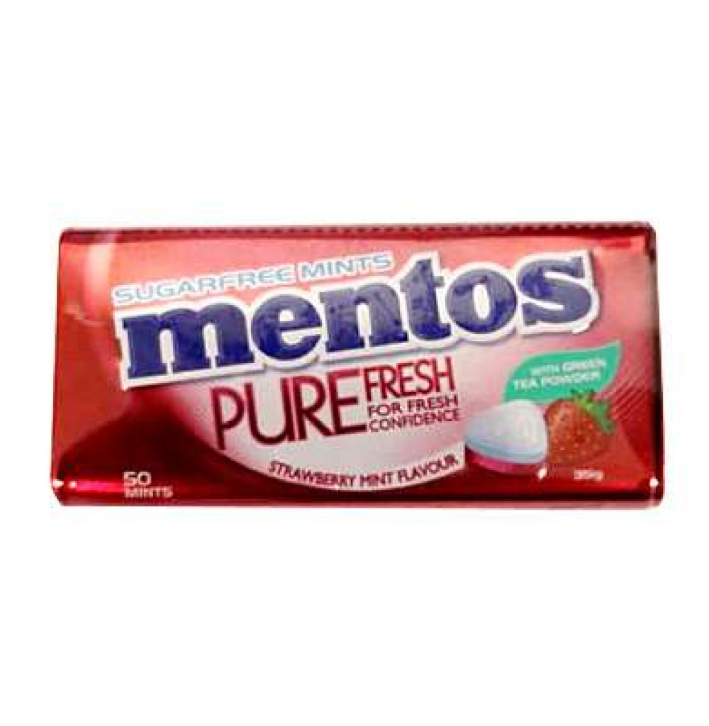 MENTOS PURE FRESH TIN STRAWBERRY MINT 35G